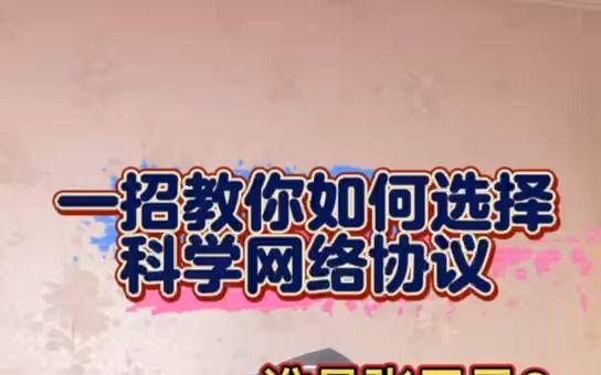 一招教你如何选择科学网络协议
