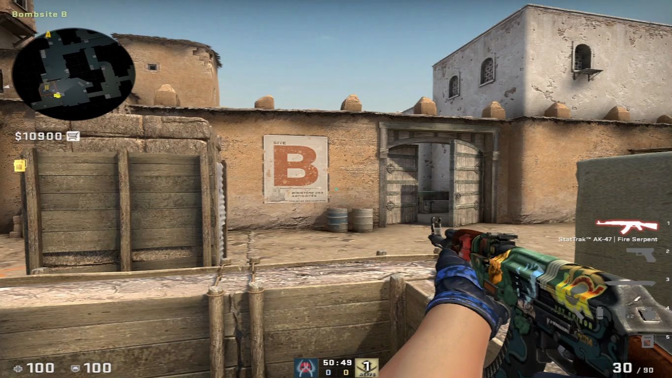 【CSGO】沙二B点新打法,洞口一线烟