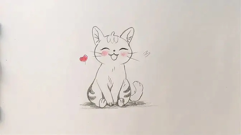 零基础也可以画的简笔小猫咪