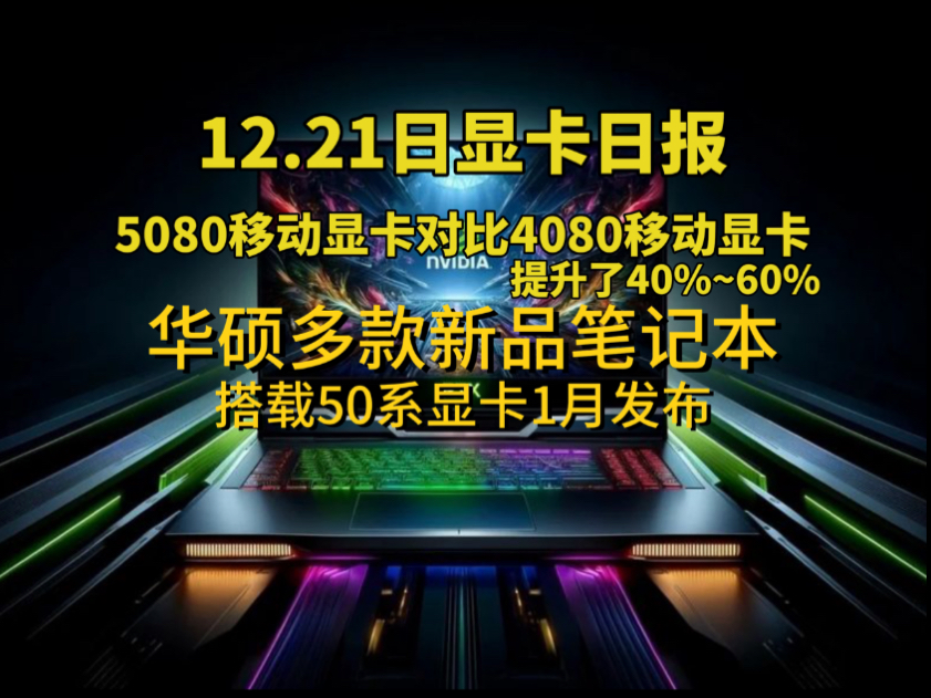 英伟达5080笔记本显卡比4080提示了40%~60%,华硕多款新品搭载50...