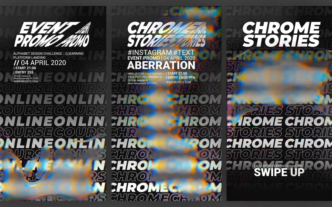 AE模板-印刷动力学海报视频模板竖屏清扫效果半透明毛玻璃效果