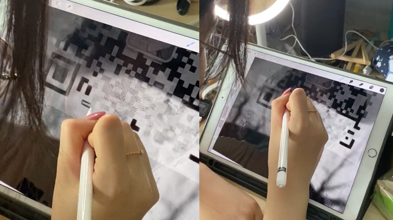 得亏是个美术生!女生要来帅哥微信二维码,扫不出来急得用笔涂