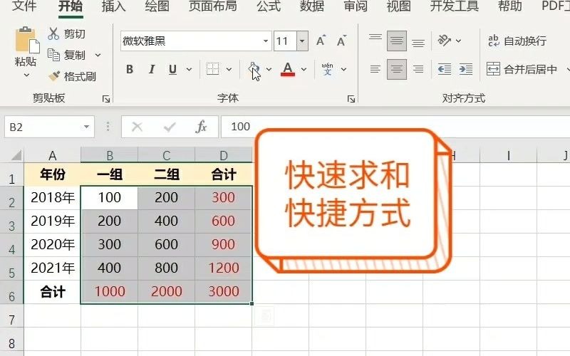#Excel快速求和的快捷方式