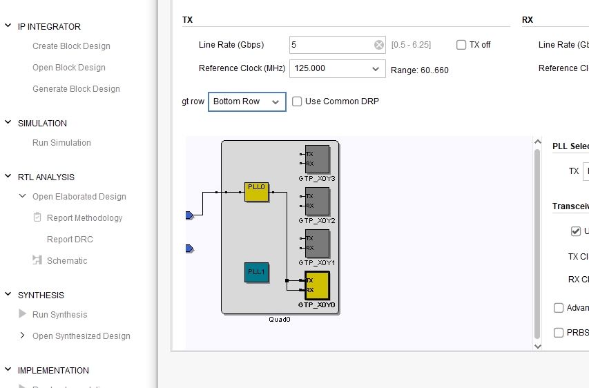 Xilinx FPGA基于Aurora_8b10b回环测试(二)—GTP配置