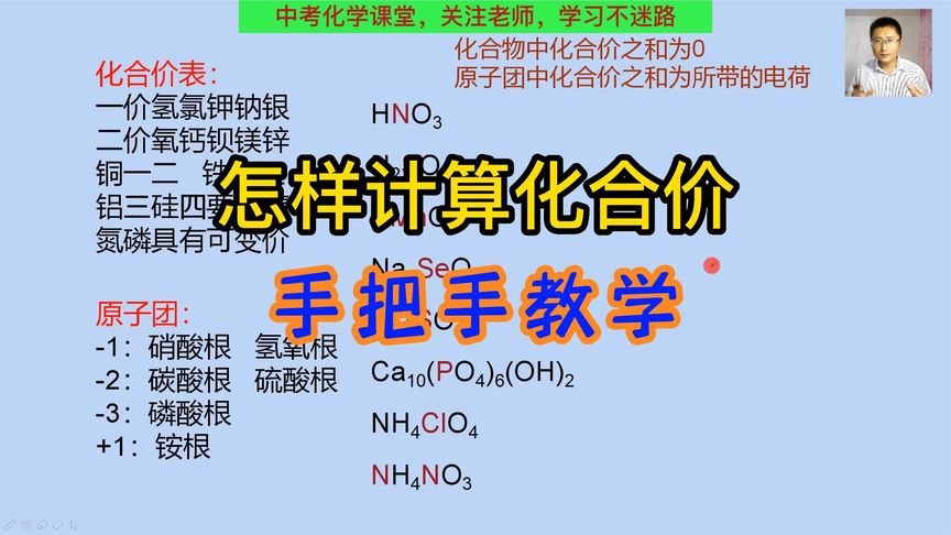 中考化学:终于找到这个视频了,手把手计算化合价