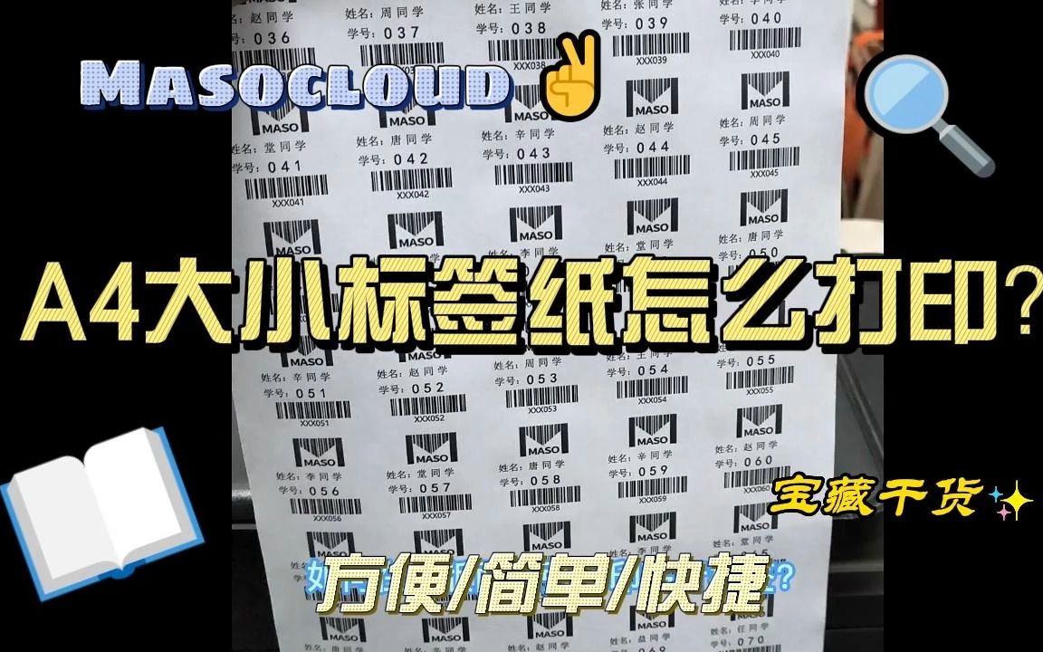 A4尺寸的标签怎么打印啊?别急看完视频你也能学会使用!