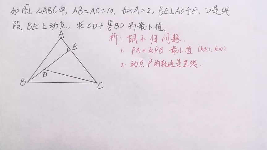 初中数学:五分钟掌握胡不归问题解法