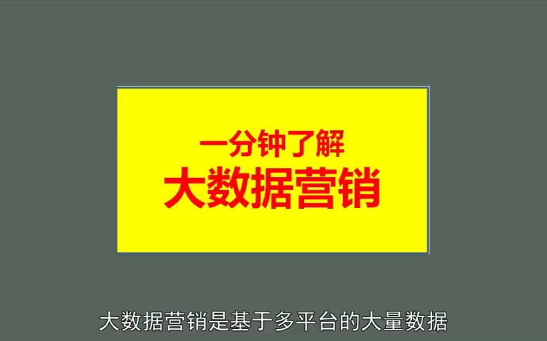 一分钟了解大数据营销