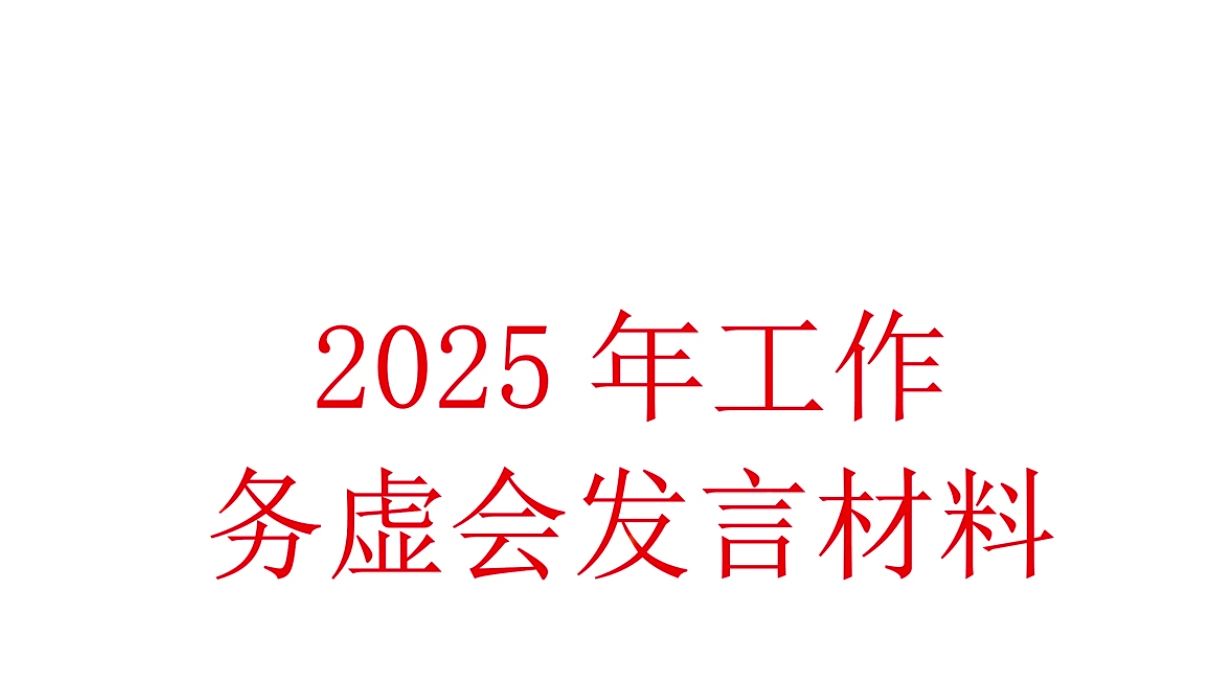 2025年工作务虚会发言