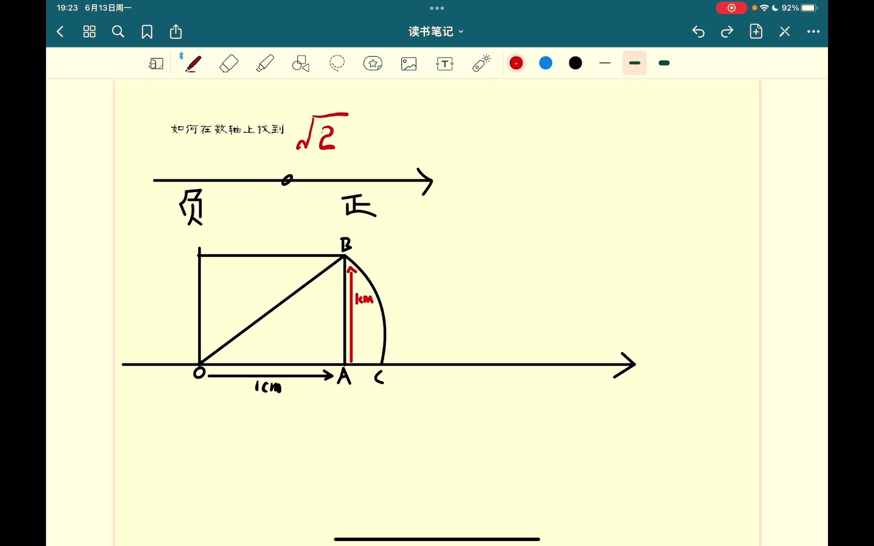 如何在数轴上找到“根号2”