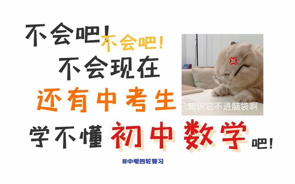 不会吧!不会吧!都现在了还有中考生学不懂初中数学?
