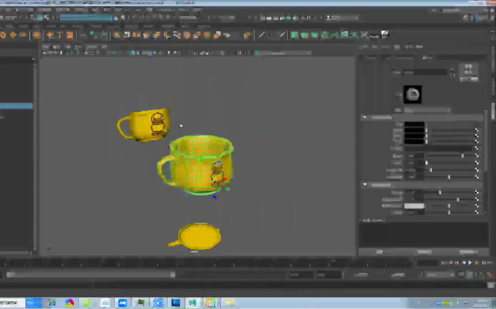 Maya三维建模 基础入门 制作教程——小黄鸭水杯