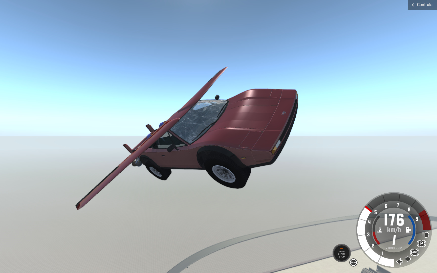 车祸模拟器:汽车开到天上是真的难控制,一个小失误车直接就掉下来了