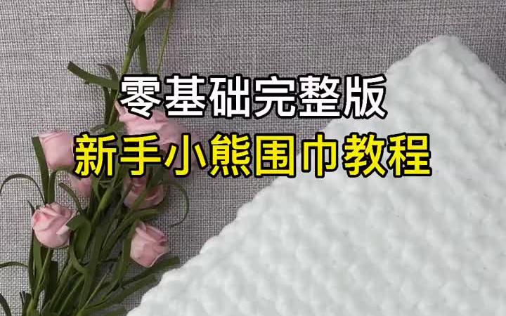 小熊围巾教程,零基础入门新手织围巾教程全过程,慢动作织围巾起针...