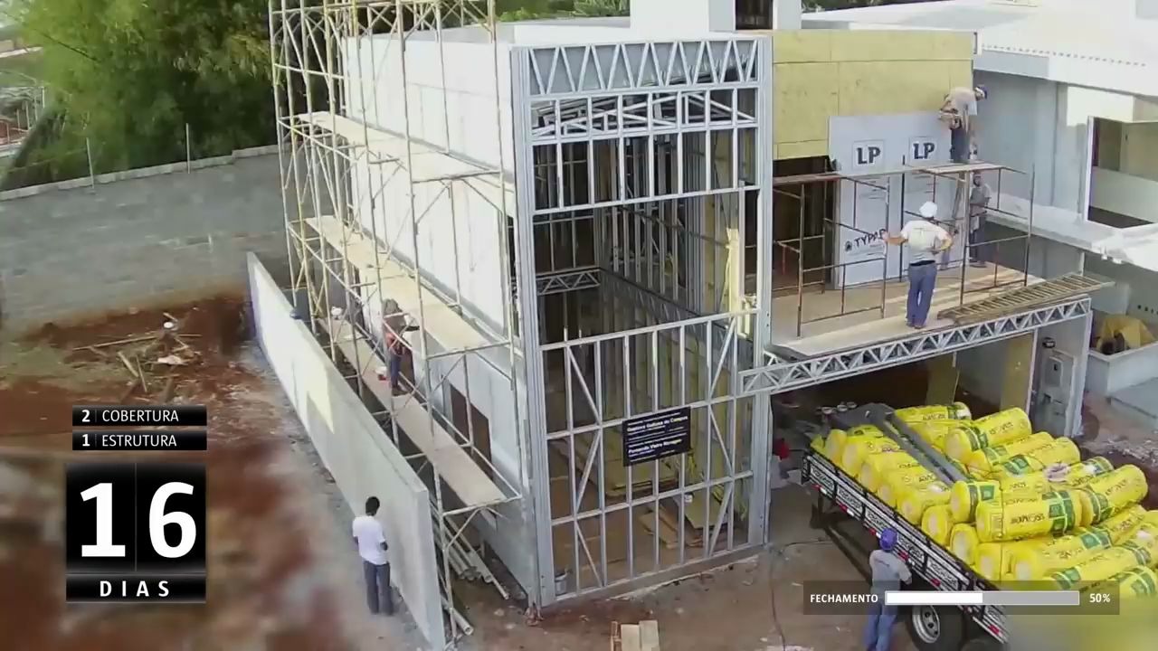 轻钢结构别墅安装视频,2个月从平地到完成。