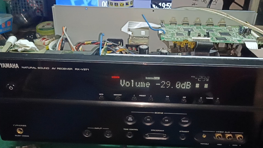 雅马哈RX-V371不开机,开机保护,无声维修