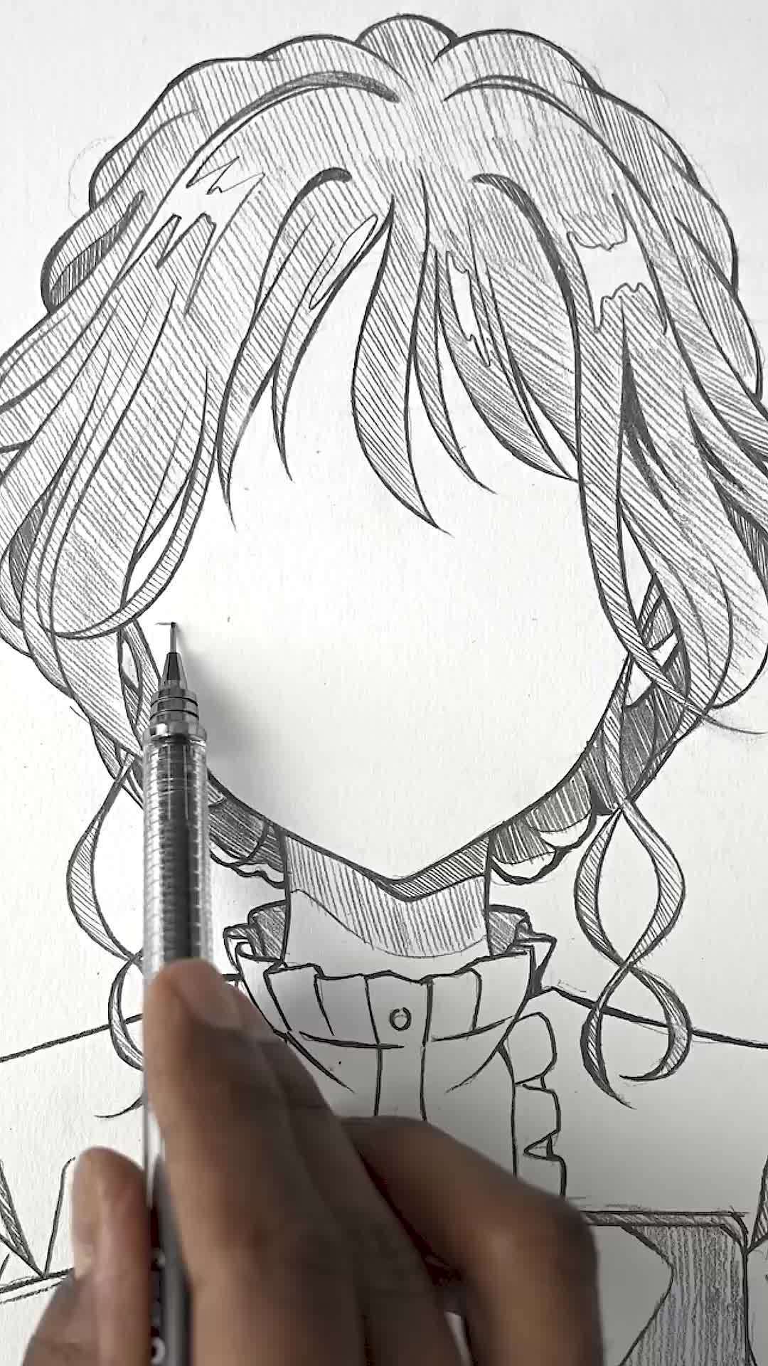 手绘动漫少女绘画