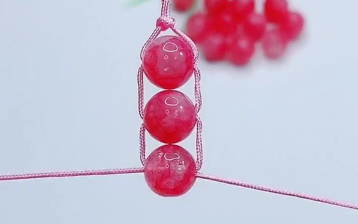 【编织】粉红珠珠编绳教程