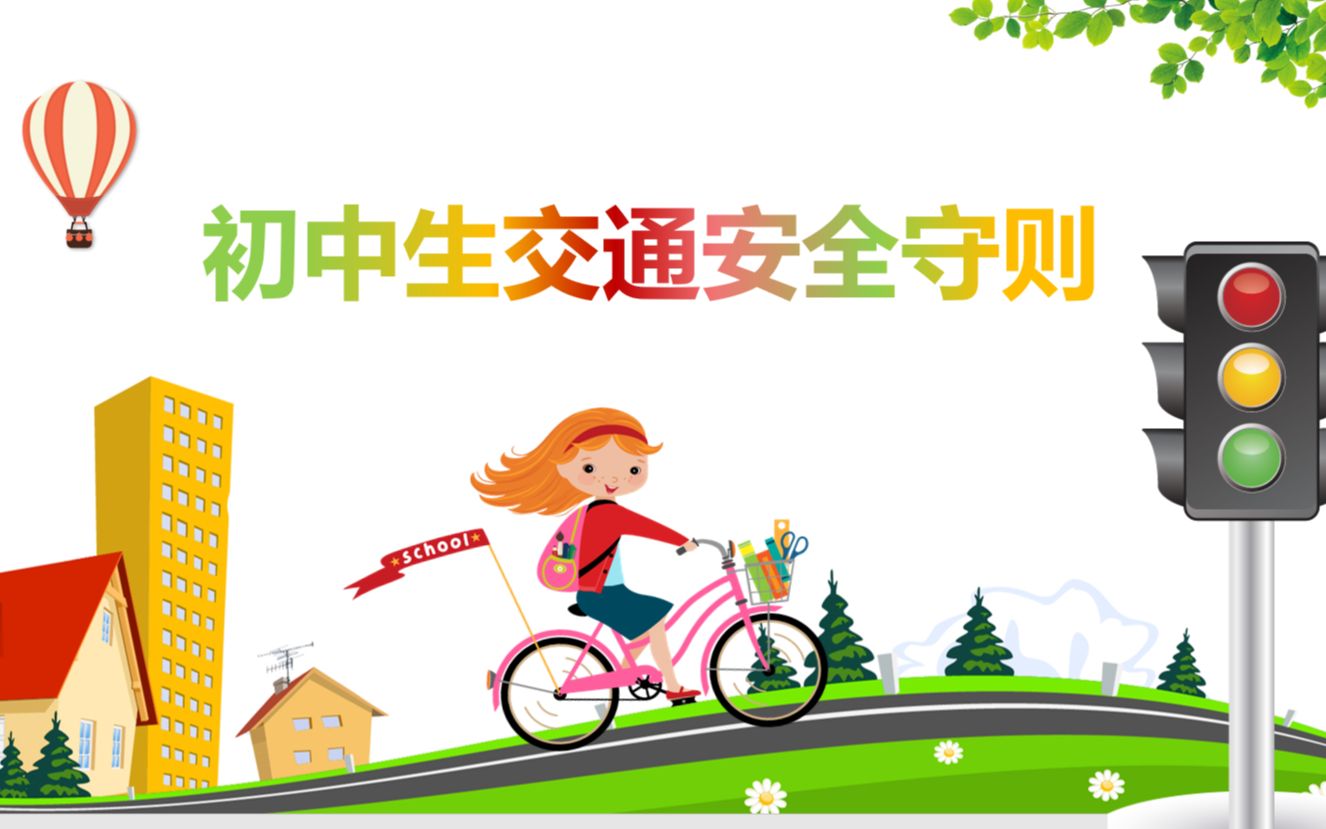 初中生交通安全守则教育培训PPT课件