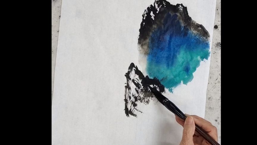 泼墨泼彩的技法有多少种泼法形式请看讲解示范