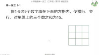继续挑战九宫格填数,使每行、每列以及对角线上的三个数之和为15