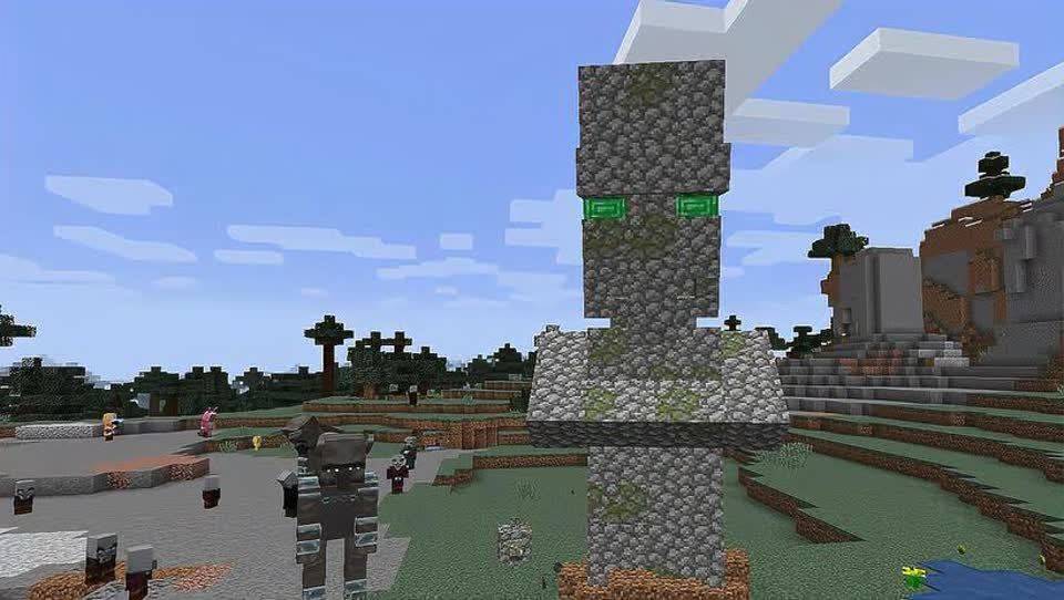 魔哒解说我的世界更多掠夺者模组,巨型石像震撼到我!!