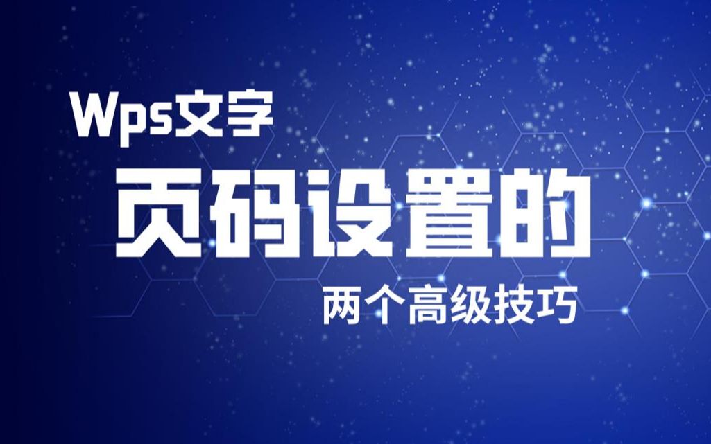 wps页码设置的两个技巧