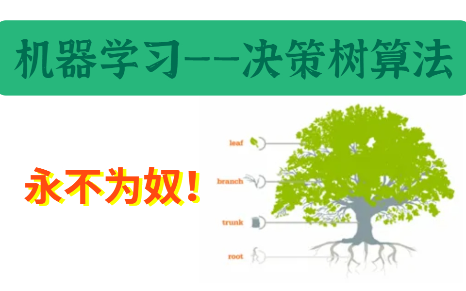 力荐!【决策树算法永不为奴】不愧是大佬亲授!才3小时我就搞定了决策...