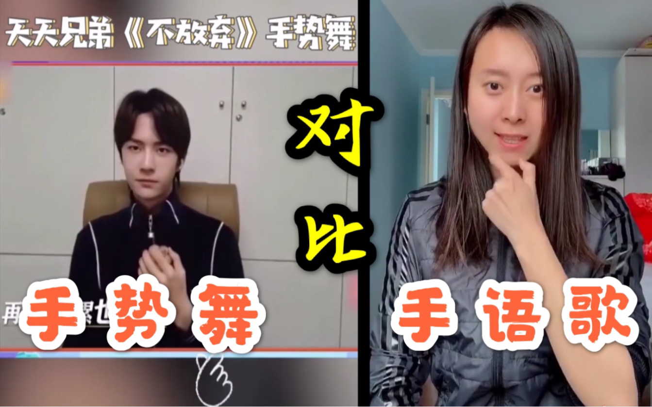 最火手势舞【不放弃】对比手语歌