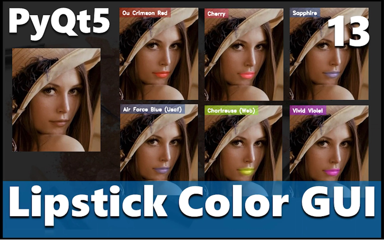 Python-GUI编程-PyQt5 更改唇膏颜色 看外国大佬如何用python