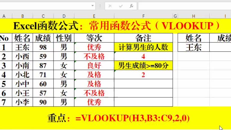 excel中vlookup的另一种用法