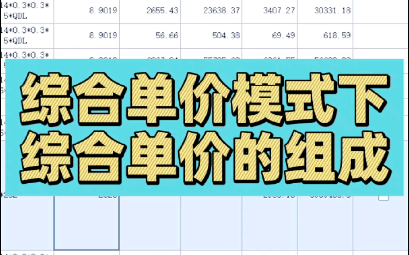 综合单价模式下综合单价的组成