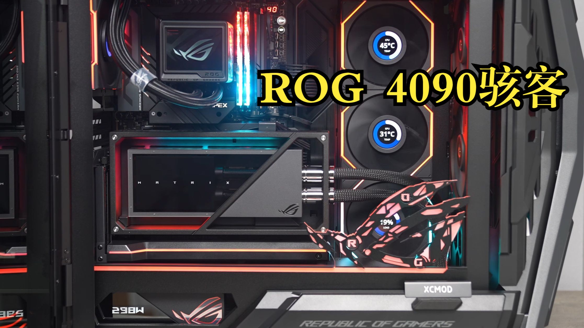 ...ROG电源+ROG水冷+ROG创世神机箱+ROG显卡.一体水冷电脑主机