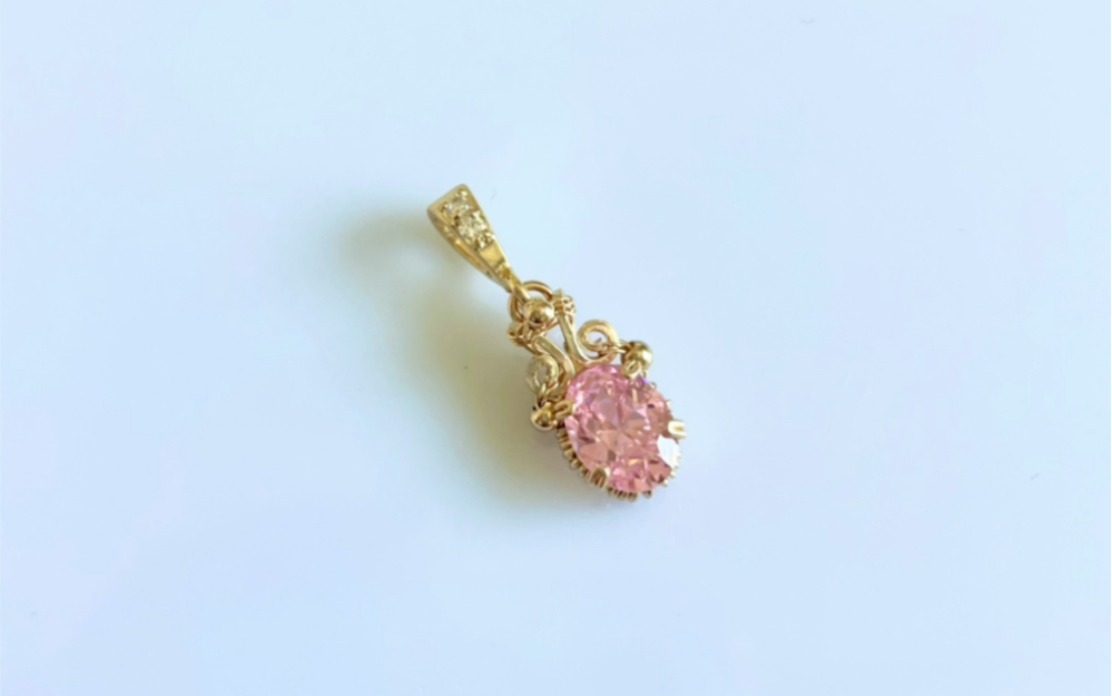 复古爪镶小吊坠教程 6x8mm裸石