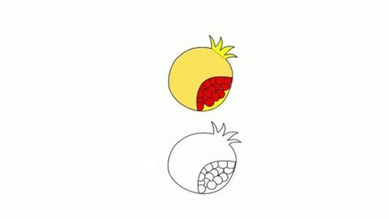 石榴简笔画简单好看 水果简笔画怎么画