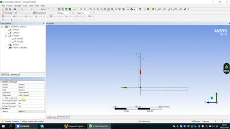 #ANSYS DM #三D模型 #横截面逐渐减小的螺旋管模型建模