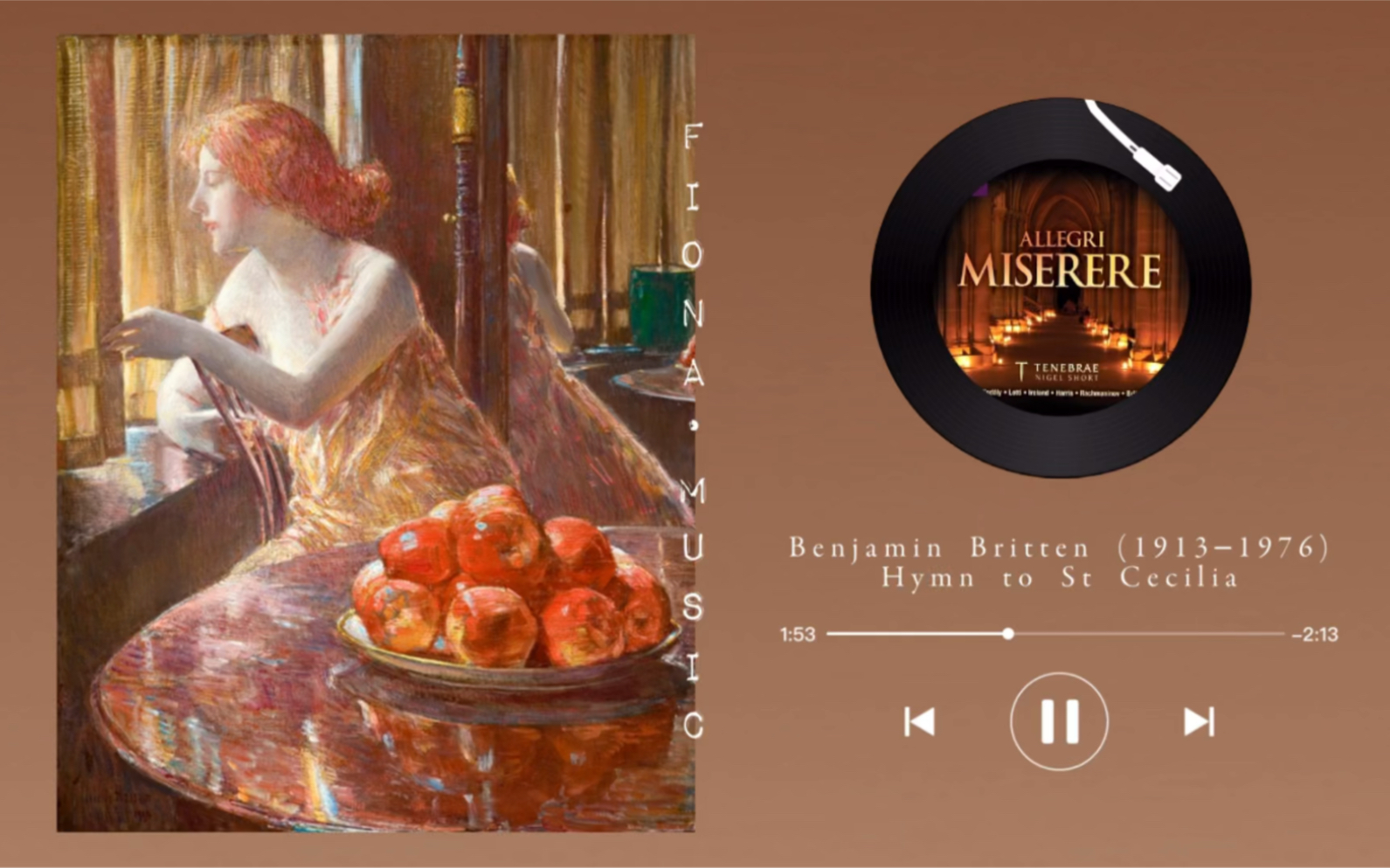 ¹¹/₂₂每日古典音乐|圣洁美丽的合唱作品!布里顿生日&圣塞西莉亚...