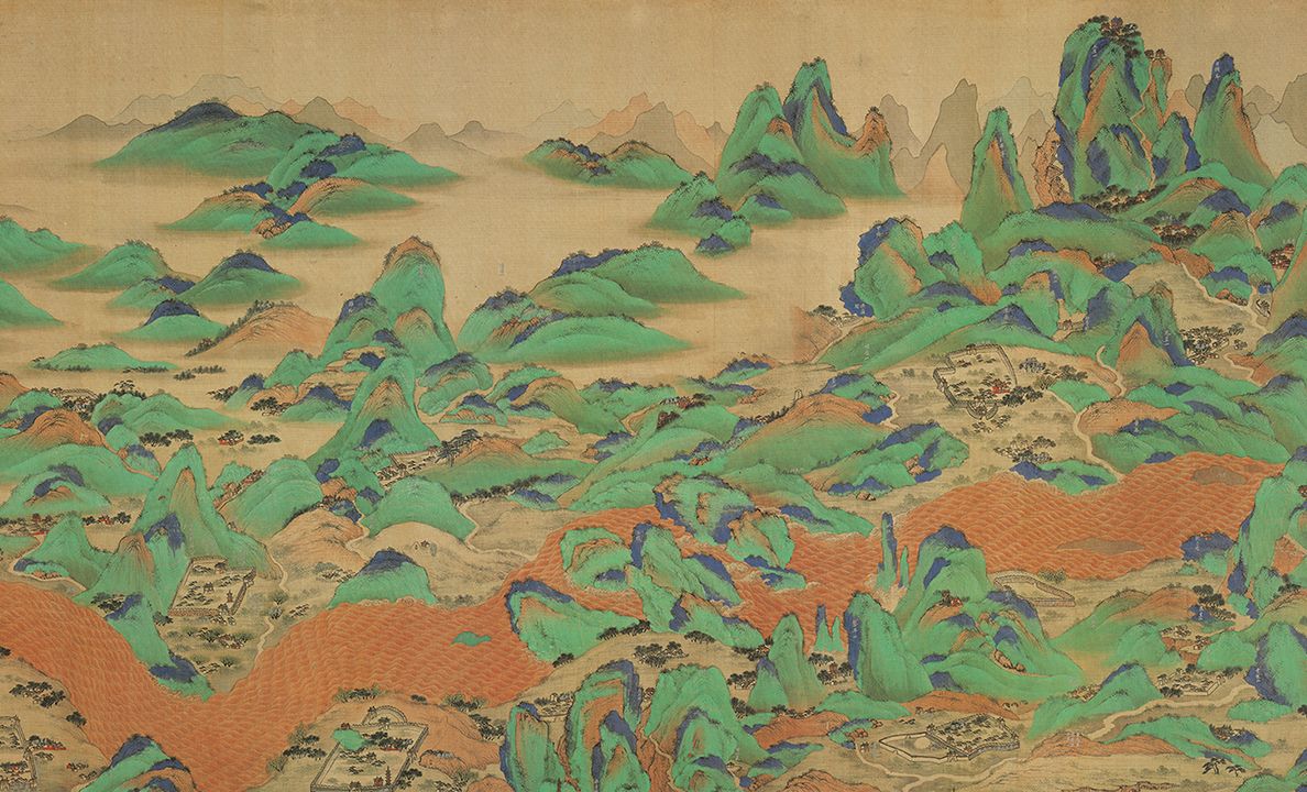 清 佚名 黄河万里图卷 - 古代地图,黄河全貌,笔法秀缜