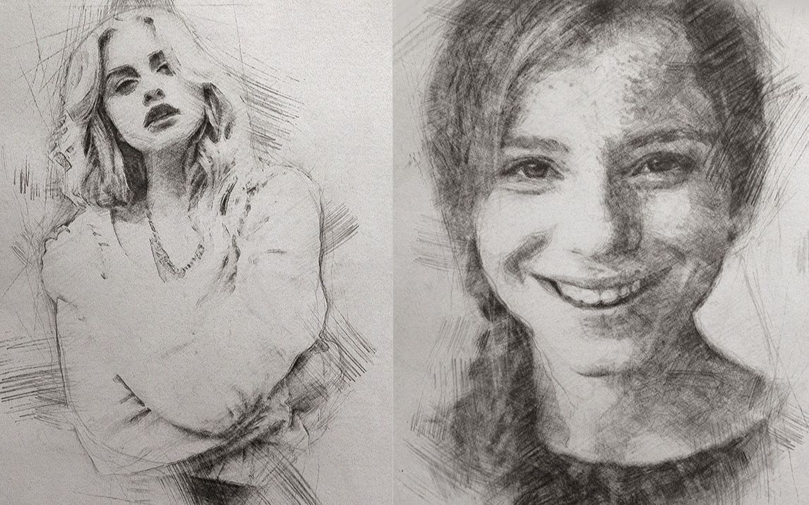怎么做照片转素描铅笔画PS动作下载教程