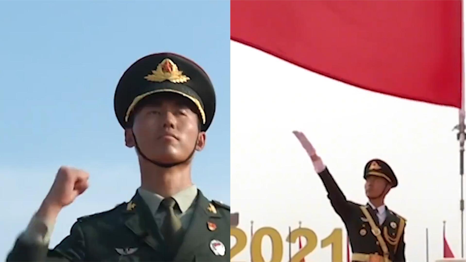 国旗护卫队升旗手训练曝光!每天挥旗1300次,气宇轩昂.