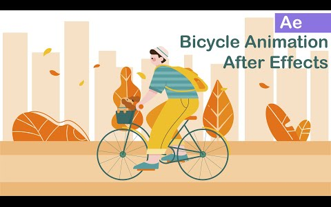 【AE教程|油管搬运|MG动画】自行车动画