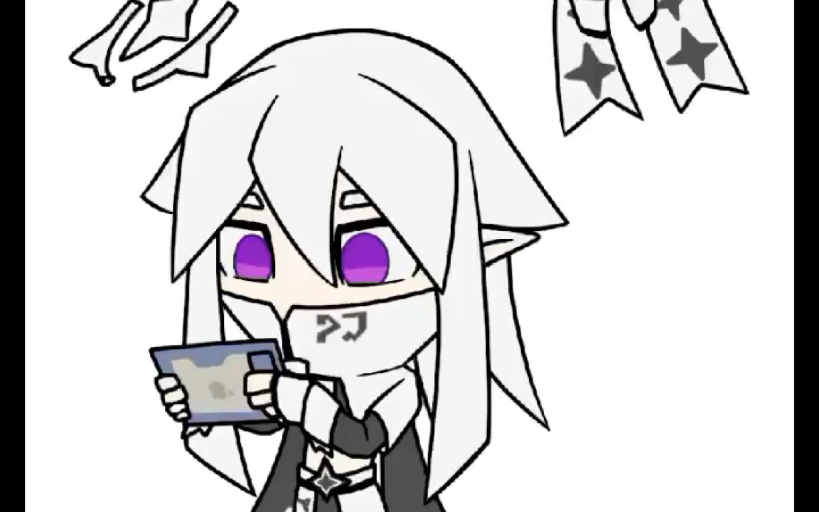 试试凹凸学园的画风,是自己的见习在玩iPad