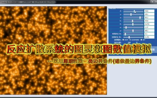 反应扩散系统的图灵斑图数值模拟---采用周期性第二类边界条件(...