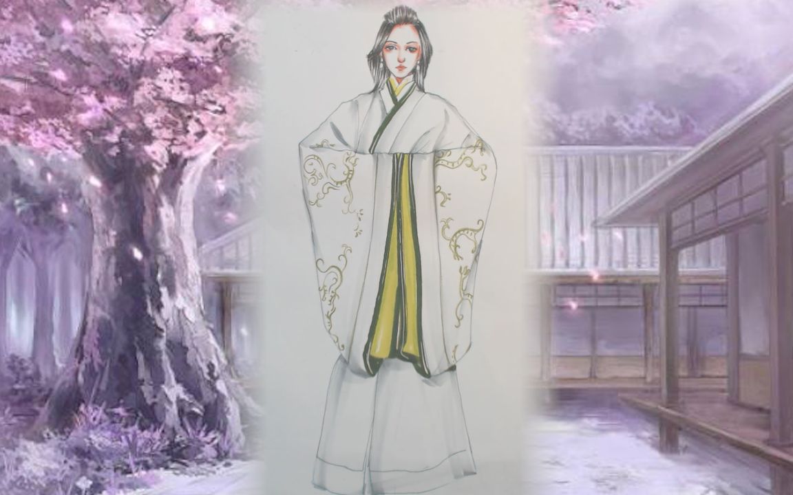 中华文明的传统服装!传承千年的时尚!服装设计汉服手绘效果图