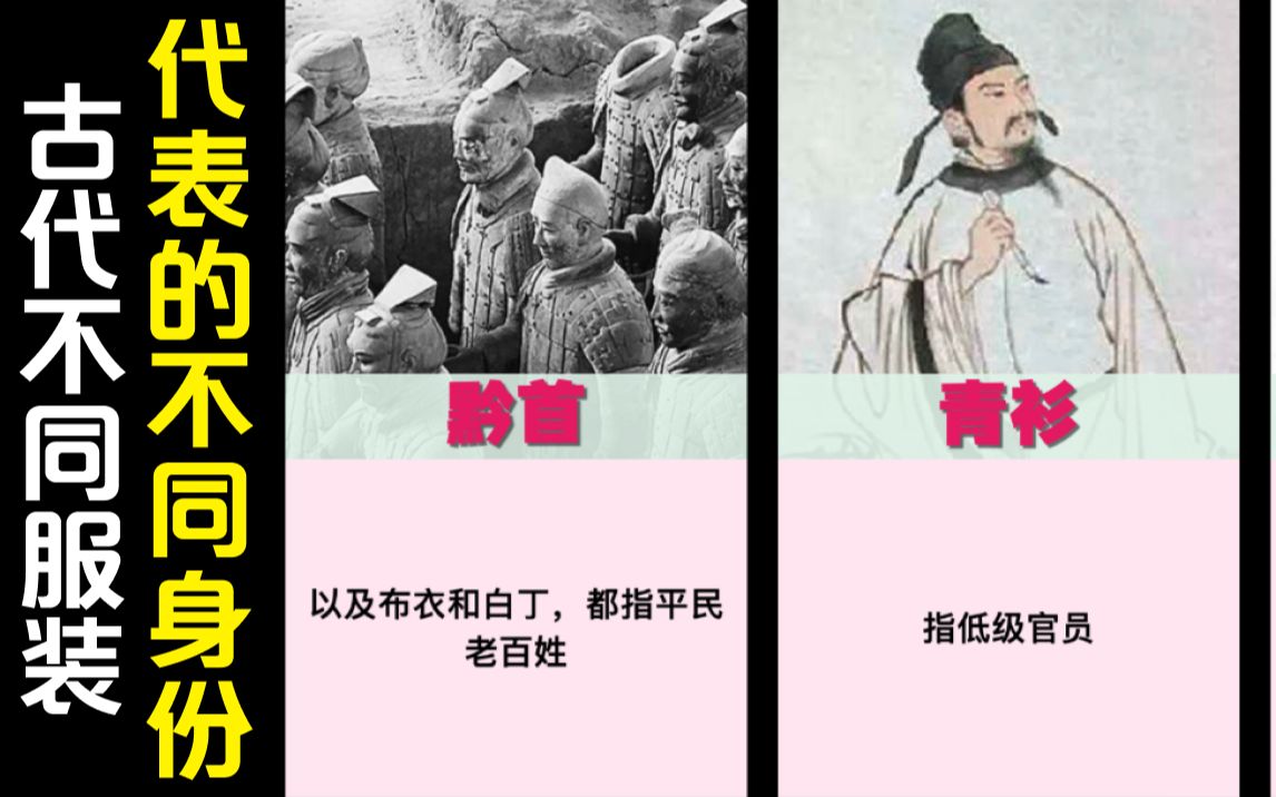 古代不同服装,代表的不同身份