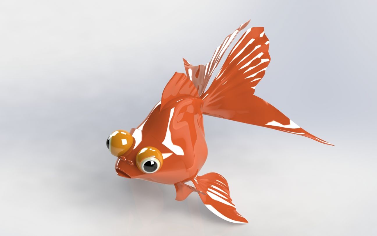 亦明3D:SolidWorks建模,3D金鱼,绘制全过程120秒速览