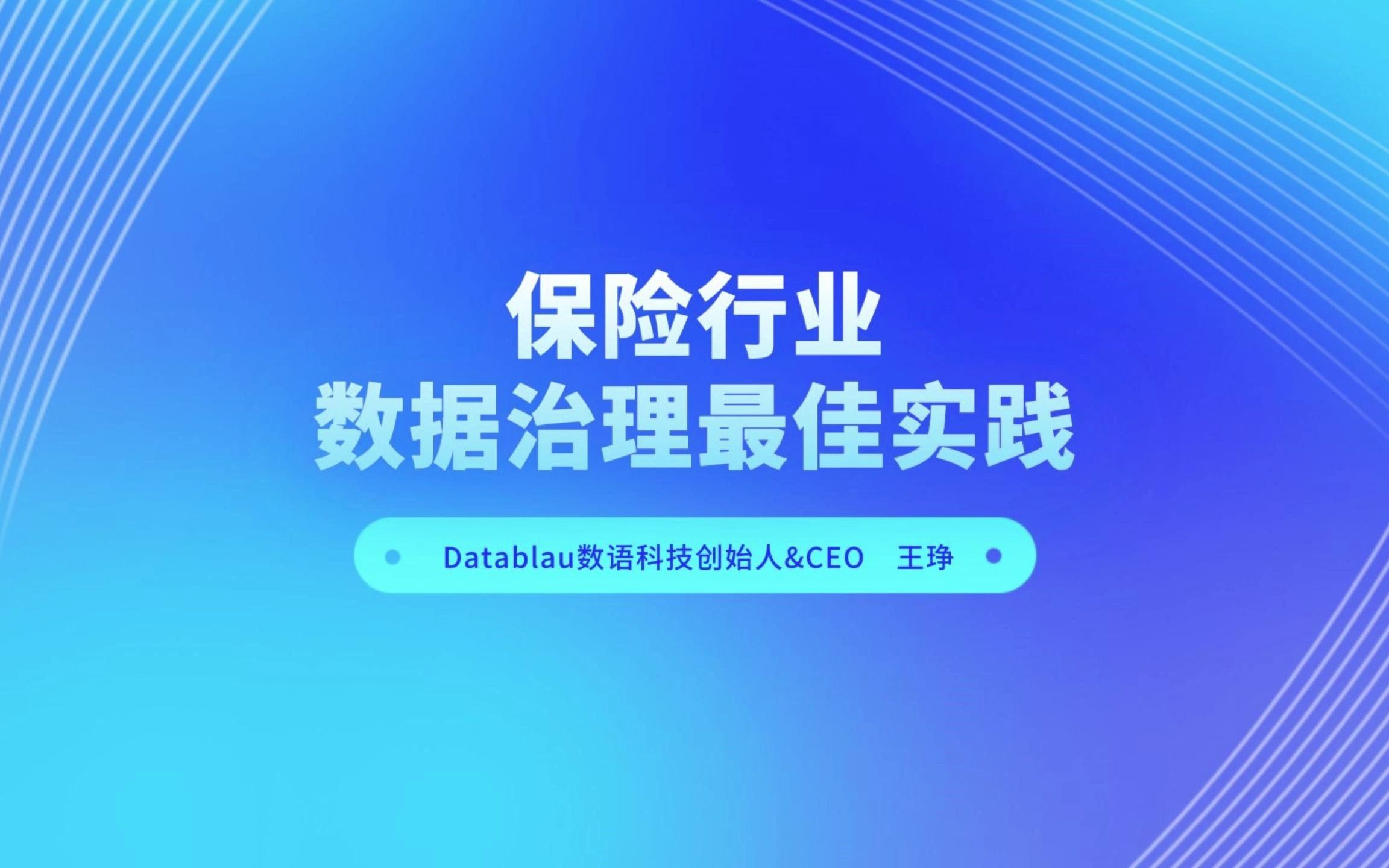 保险行业数据治理最佳实践案例分享