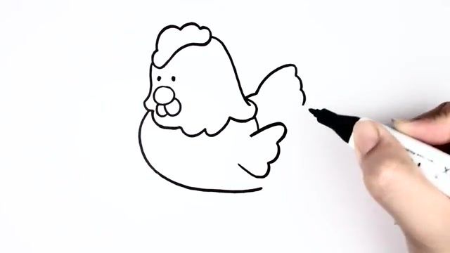 儿童简笔画:可爱小鸡画画