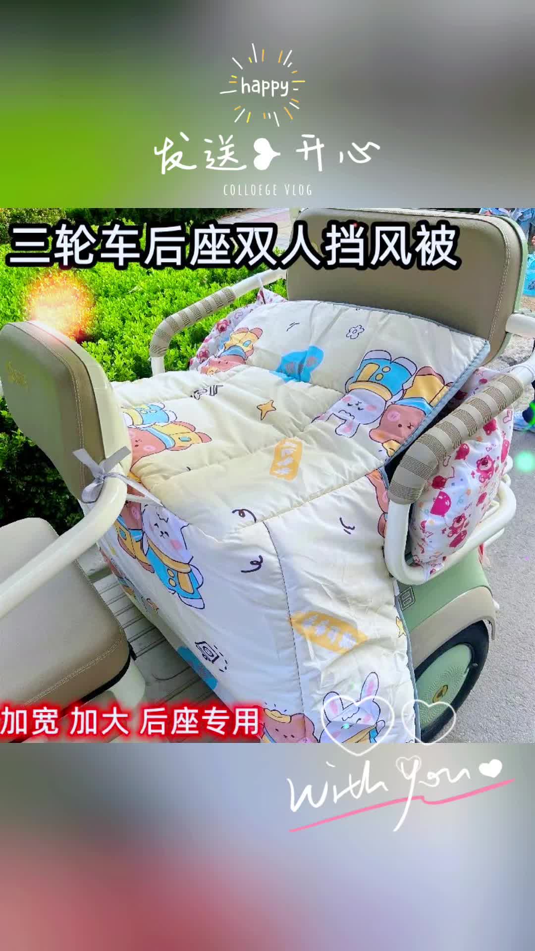 雅迪爱玛金彭大安万仕达电动车三轮车后座双人专用挡风被后排冬季