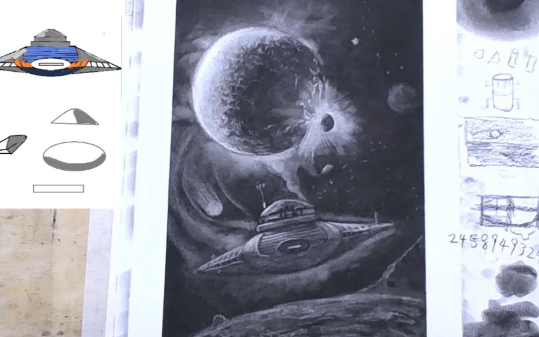 【绘画教程】接着上节课的内容,太空探索者,星际飞船绘制